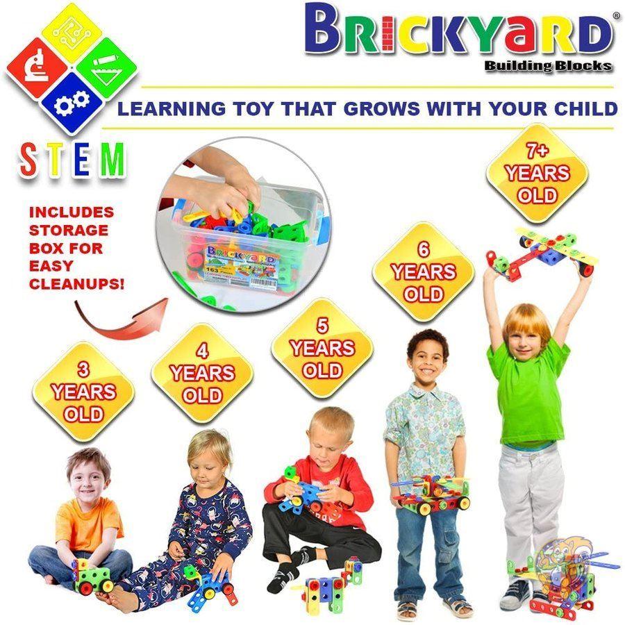 ビルディングブロック 163ピース Brickyard Building Blocks STEMトイ 送料無料 :B075N8W9VK ...