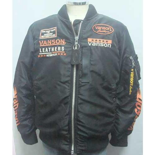 VANSON バンソン MA-1 前立て取り外し可能 NVJK-2402 黒 L寸 : アメリカ屋ヤフー店 - 通販 - Yahoo!ショッピング