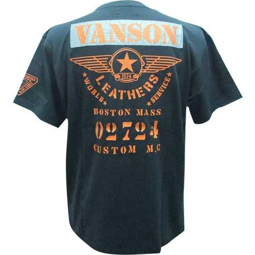 VANSON 値下げTシャツ vanson バンソン ワンスター 半袖 NVST-2207 黒 M寸 : アメリカ屋ヤフー店 - 通販 - Yahoo!ショッピング