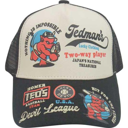 TEDMAN テッドマン CAP メッシュ キャップ Two-way Player TDC-9000 BW)黒×白 : アメリカ屋ヤフー店 ...