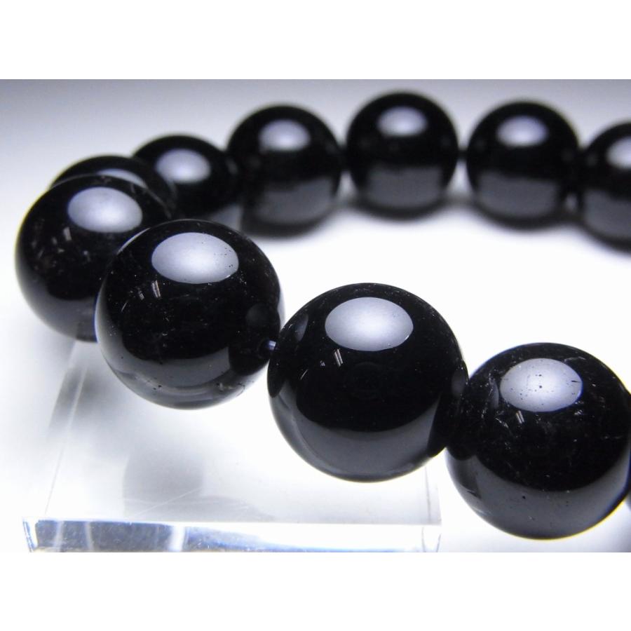 モリオン（黒水晶）ブレスレット【14mm/15~15.5cm/AA】魔除け お守り パワーストーン : AMERI Stone ショッピングYahoo!店 - 通販 - Yahoo!ショッピング