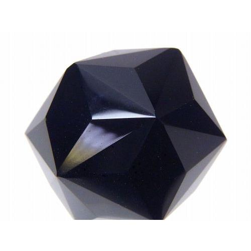 モリオン（黒水晶）カットボール(60面体カット) MOCTB-001 (H130121) : AMERI Stone ショッピングYahoo!店 - 通販 - Yahoo!ショッピング