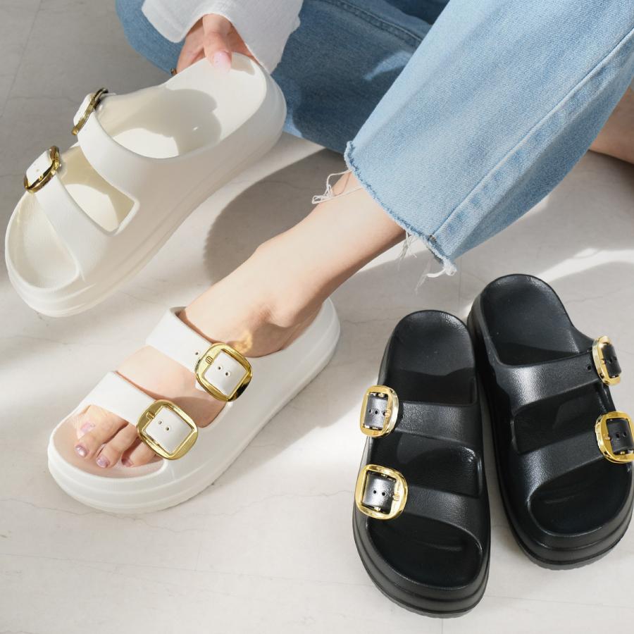 サンダル ダブルベルト EVAサンダル 軽量 リカバリーサンダル シャワーサンダル 厚底 レディース 痛くない 疲れない : cn128 : アミアミヤフー店 - 通販 - Yahoo!ショッピング