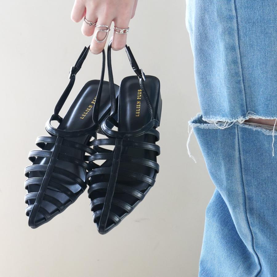 AmiAmi（アミアミ） サンダル レディース ポインテッドトゥ マルチストリング ストラップ 春夏 バックストラップ ローヒール : アミアミヤフー店 - 通販 - Yahoo!ショッピング