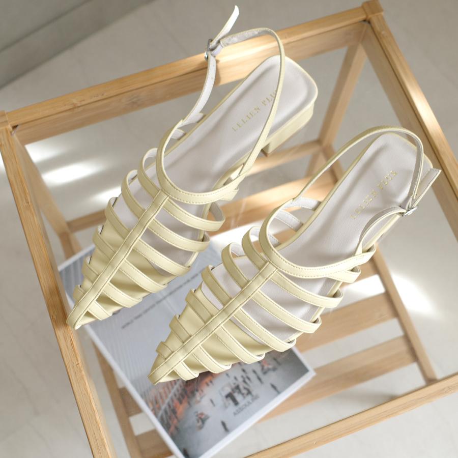 AmiAmi（アミアミ） サンダル レディース ポインテッドトゥ マルチストリング ストラップ 春夏 バックストラップ ローヒール : アミアミヤフー店 - 通販 - Yahoo!ショッピング