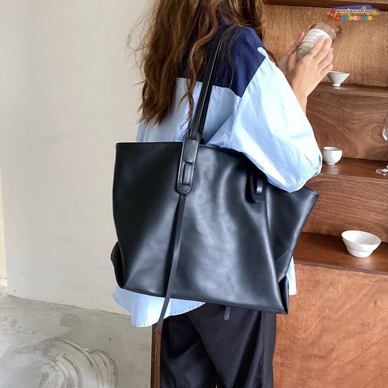 トートバッグ 肩掛けバッグ レディース ビジネス 大容量 PU A4 オフィス 軽量 軽い ハンドバッグ 旅行 鞄 大きめ 通勤 通学 : hiro2405003fuku148 : アミグ ...