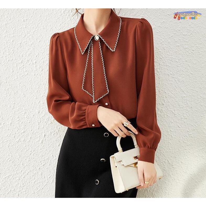 ブラウス レディース フェイクネクタイ 大人可愛い 春 秋 長袖 おしゃれ 上品 きれいめ ゆったり 無地 : midd240328zuki53 : アミグshop - 通販 - Yahoo ...