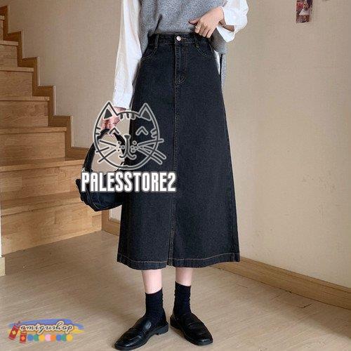 デニムスカート レディース 秋春 カジュアル ロングスカート シンプル 無地 Aライン スリム きれいめ オールシーズン 着回し ブラック お出かけ デート : アミグshop - 通販 ...