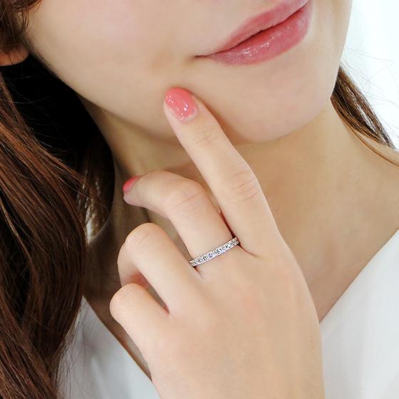 Pt950 0.5ct ダイヤモンド エタニティリング 送料無料 指輪 プラチナ 定番 エンゲージ マリッジ 0.5カラット ダイヤ 重ね着け 豪華 ハーフエタニティ 3755-070 : ...