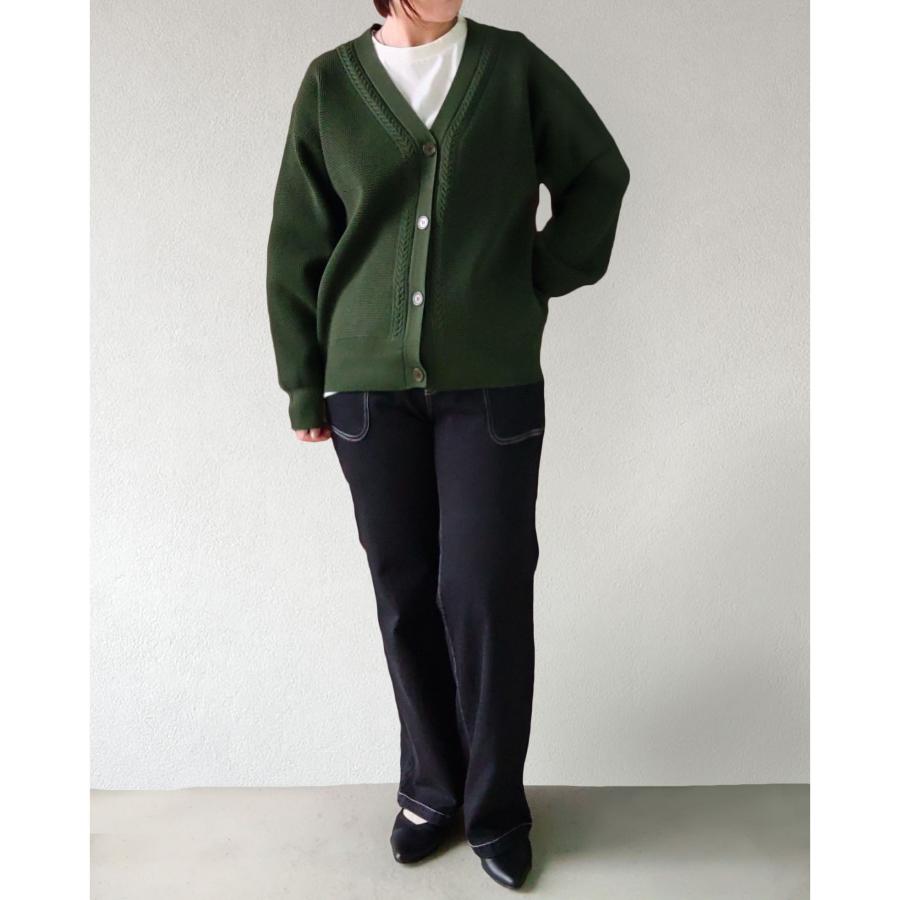 鹿の子編み デザインVネック カーディガン 手洗いOK Chris レディース : cr-027 : a.mittecoヤフー店 - 通販 - Yahoo!ショッピング