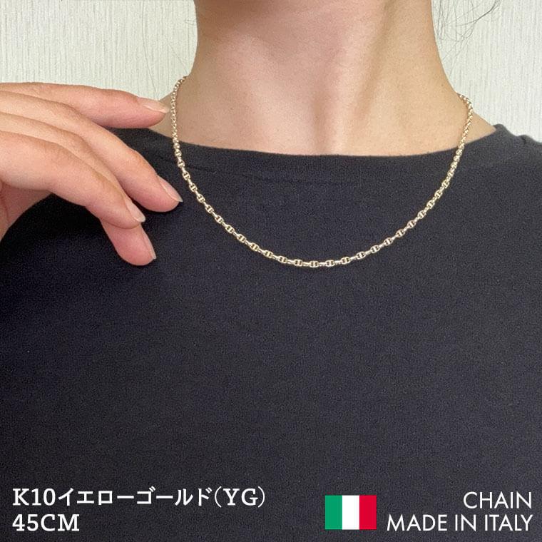 ネックレス チェーン 中空スカル K10 10金 k10 レディース メンズ 約2.6mm幅 金属アレルギー 45cm 女性用 男性用 100 ゴールド : nc0007k10-2 : アミラ ...