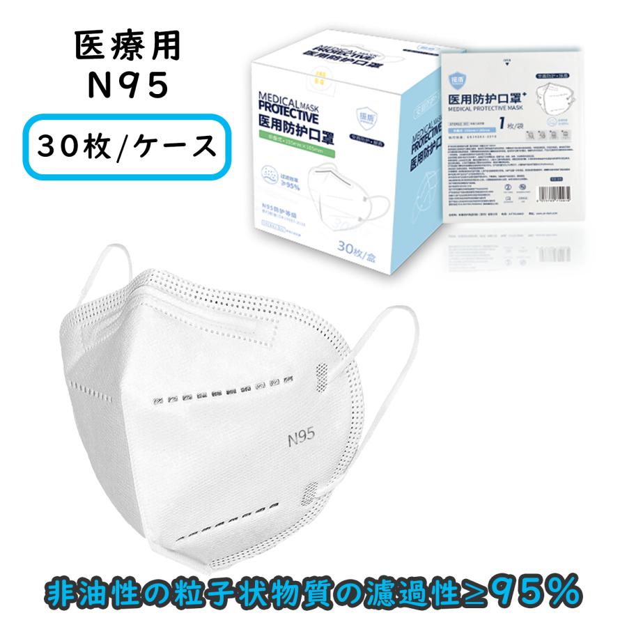 「AnDum 医療 N95マスク 30枚」 滅菌済み 3D立体縫製 折り畳み 個人保護 PM2.5 飛沫 花粉 ウイルス対策 感染防止 男女 ...