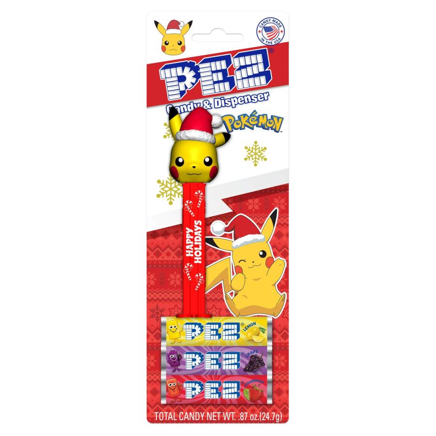 PEZ（ペッズ） ペッツ ポケモンシリーズ、サンタのピカチュー、2024年発売、Walmart限定、台紙付き Pokemon Santa ...