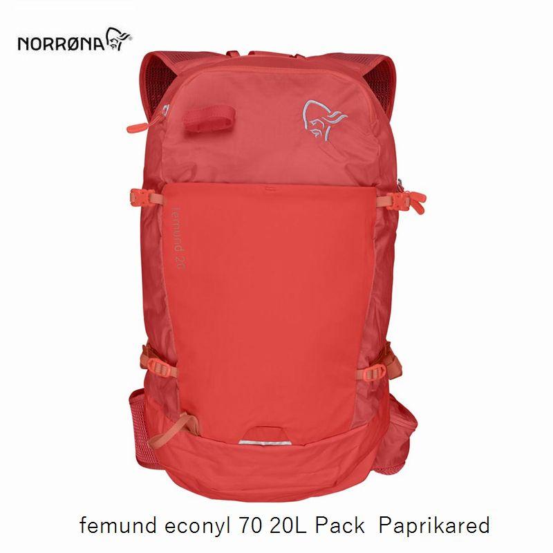 Norrona ノローナ バックパック NORRONA femund econyl70 フェムンド エコニール 20L PACK Paprikared パック トレッキング アウトドア ...