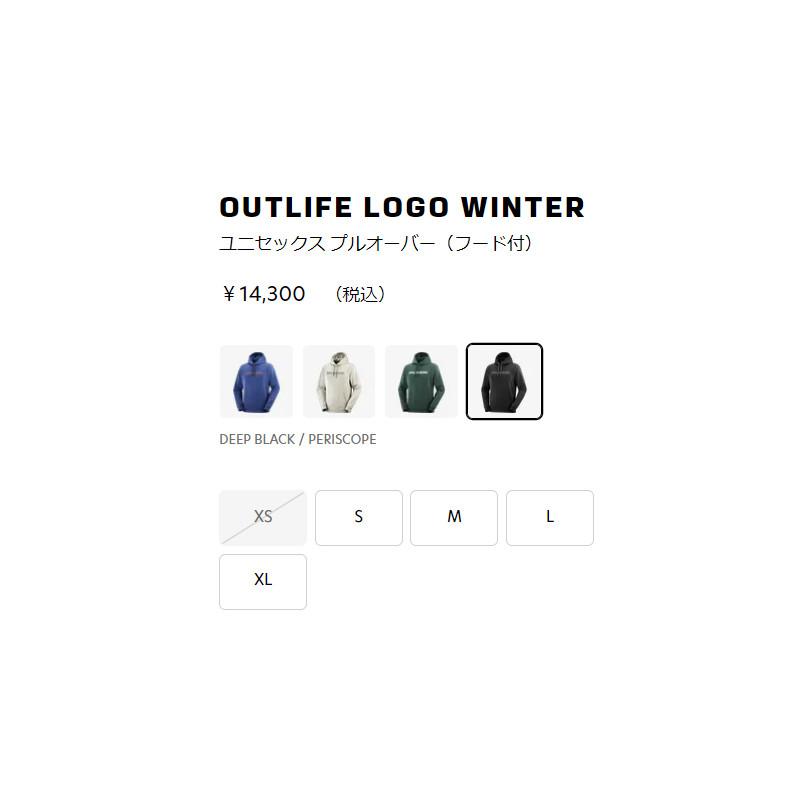 SALOMON サロモン ミッドレイヤー 22FW OUTLIFE LOGO WINTER HOODY DEEP BLACK ...