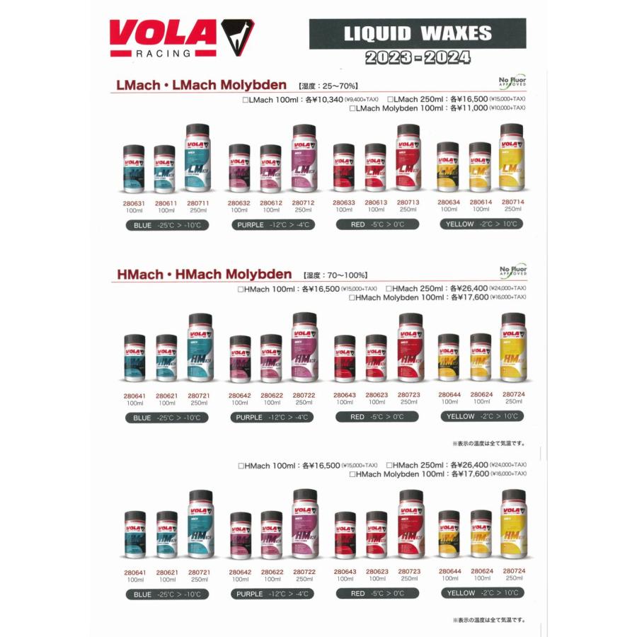 ボラ チューンナップ 2024 VOLA Molybden HMach - 100 ml - Yellow スキー スノボ ワックス :vl280644:オールマウンテンスポーツDoing ...