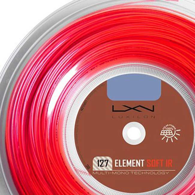 ルキシロン(Luxilon) ELEMENT IR SOFT エレメント ソフト 127(1.27mm) 200Mロール 硬式テニス ...