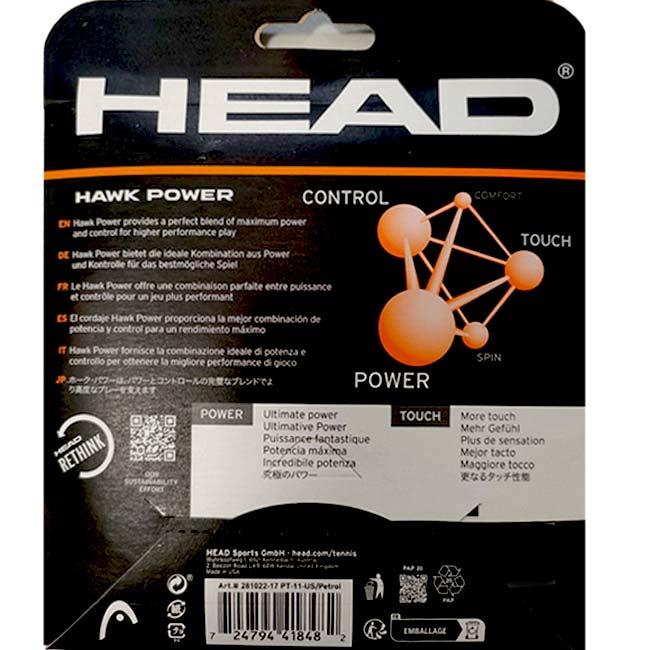 HEAD 単張パッケージ品 ヘッド(HEAD) HAWK POWER ホーク パワー 17(1.25mm) 硬式テニス ポリエステルガット 281022-17 PT(24y1m) : アミュゼ ...