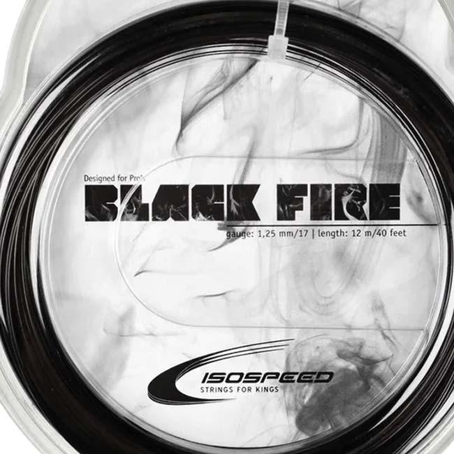 単張パッケージ品 イソスピード(Isospeed) BLACK FIRE ブラックファイア 1.20mm／1.25mm 硬式テニス ...