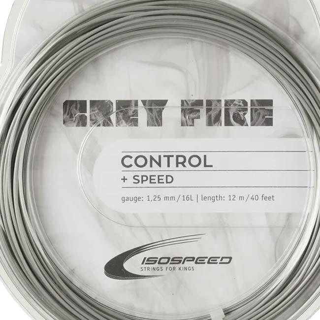 単張パッケージ品 イソスピード(Isospeed) GREY FIRE グレーファイア 1.25mm／1.30mm 硬式テニス ポリエステル ...