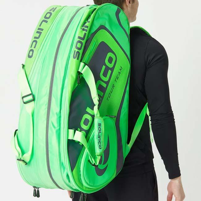 15本収納 ソリンコ(SOLINCO) 15PK TOUR ツアー ラケットバッグ テニスバッグ 1920220 KSB353-ネオングリーン ...
