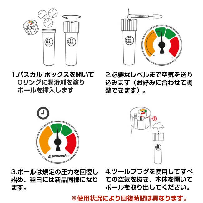 テニスボール・パデルボール用 パスカルボックス(PASCALBOX) PASCAL BOX 4B パスカルボックス 4ボール用 加圧器 圧力 ...