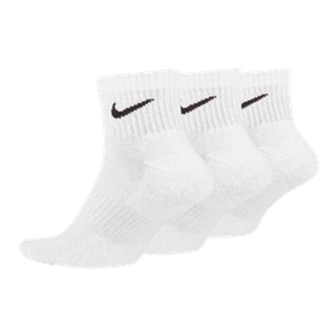 NIKE（ナイキ） 同色3足組 ユニセックス エブリデイ クッション クウォーター アンクル丈 ソックス 3P SX7667-100 ホワイト ...
