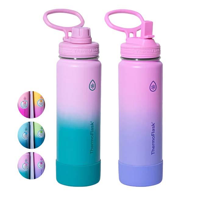 サーモフラスク(ThermoFlask) 真空断熱ステンレスボトル 携帯用まぼうびん ウォーターボトル 710ml(24oz) 2本セット QQ コストコ 1730866(25y7m ...