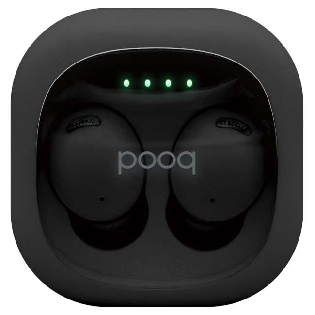 コロンとしたフォルムとカラーリングがかわいい ハック(HAC) ワイヤレスイヤフォン pooq クリアケース Bluetooth5.3 ...