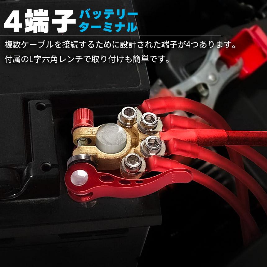 バッテリーターミナル 4セット 自動車 複数端子 接続 カーバッテリーターミナル 電池ターミナル 亜鉛合金 銅メッキ 錆び防止 特殊メッキ仕上げ 交換 : f08-29ax4 : アナミストア ...