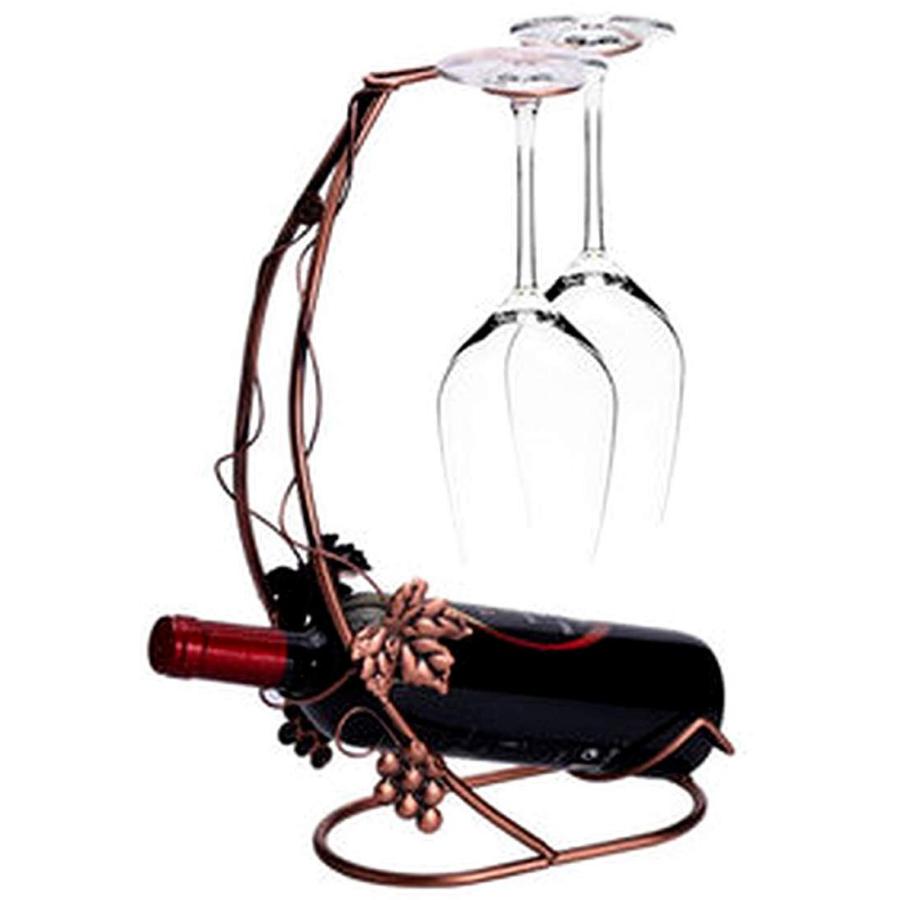 ワインホルダー ワインラック ワイングラス ホルダー ワイン シャンパン ボトル スタンド インテリア レトロ アンティーク調 葡萄 Anberotta WG2 (ブロンズ) : a232 ...