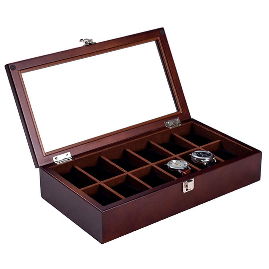 腕時計収納 ジュエリーボックス ウォッチケース ディスプレイ高級 木製 腕時計 収納 ボックス Anberotta AT50 (12本用/ ブラウン・ブラック) :A326:Anberotta ...