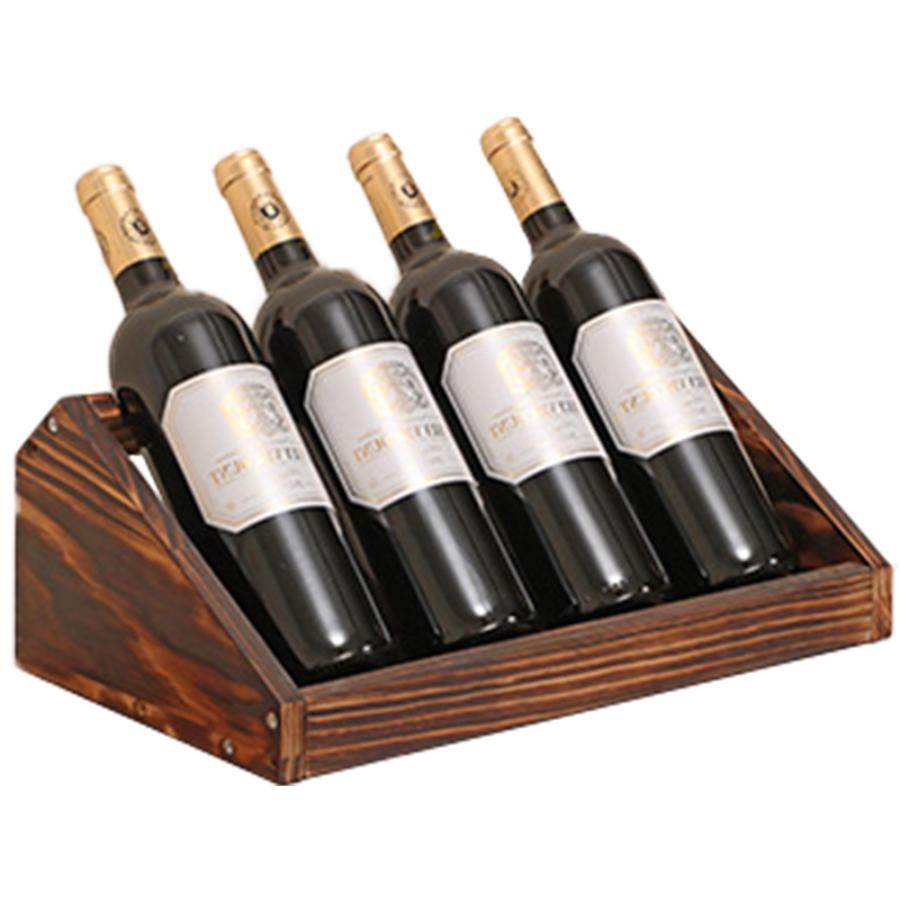 ワインラック 木製 ワインホルダー ワイン シャンパン ボトル ウッド 収納 ケース スタンド インテリア Anberotta W101 (ブラウン/アンティークブラウン) 4本 : w101 ...