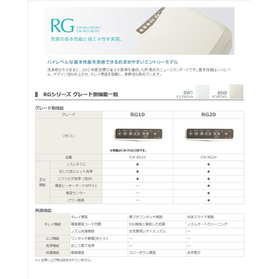 INAX LIXIL シャワートイレ 温水洗浄便座 CW-RG20-BW1 貯湯式 RGシリーズ 脱臭機能付き ピュアホワイト リクシル : Anchor Shop - 通販 - Yahoo ...