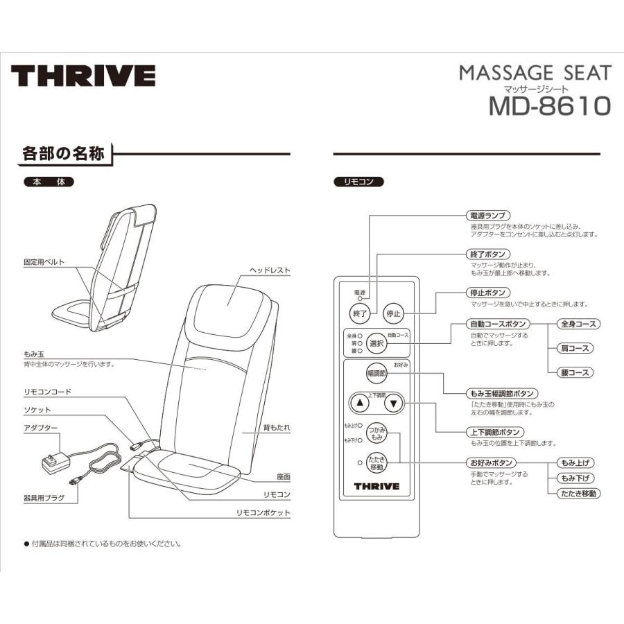 THRIVE（スライヴ） 台数限定特価！！【送料無料】 マッサージシート【MD-8610(R)】レッド色 つかみもみシリーズ : Anchor Shop - 通販 - Yahoo!ショッピング
