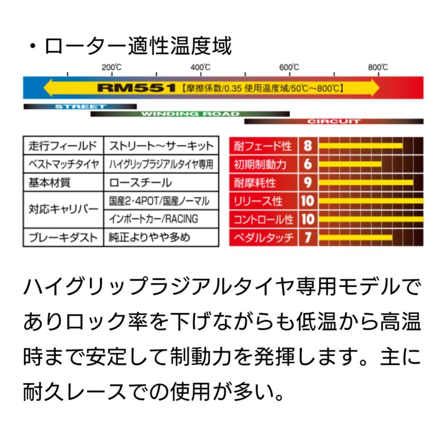 制動屋 セリカ ブレーキパッド RM551 フロント(SDY244 255 257 267 276 389 441 425 511 494 515 478 582 580) リア(SDY240 ...