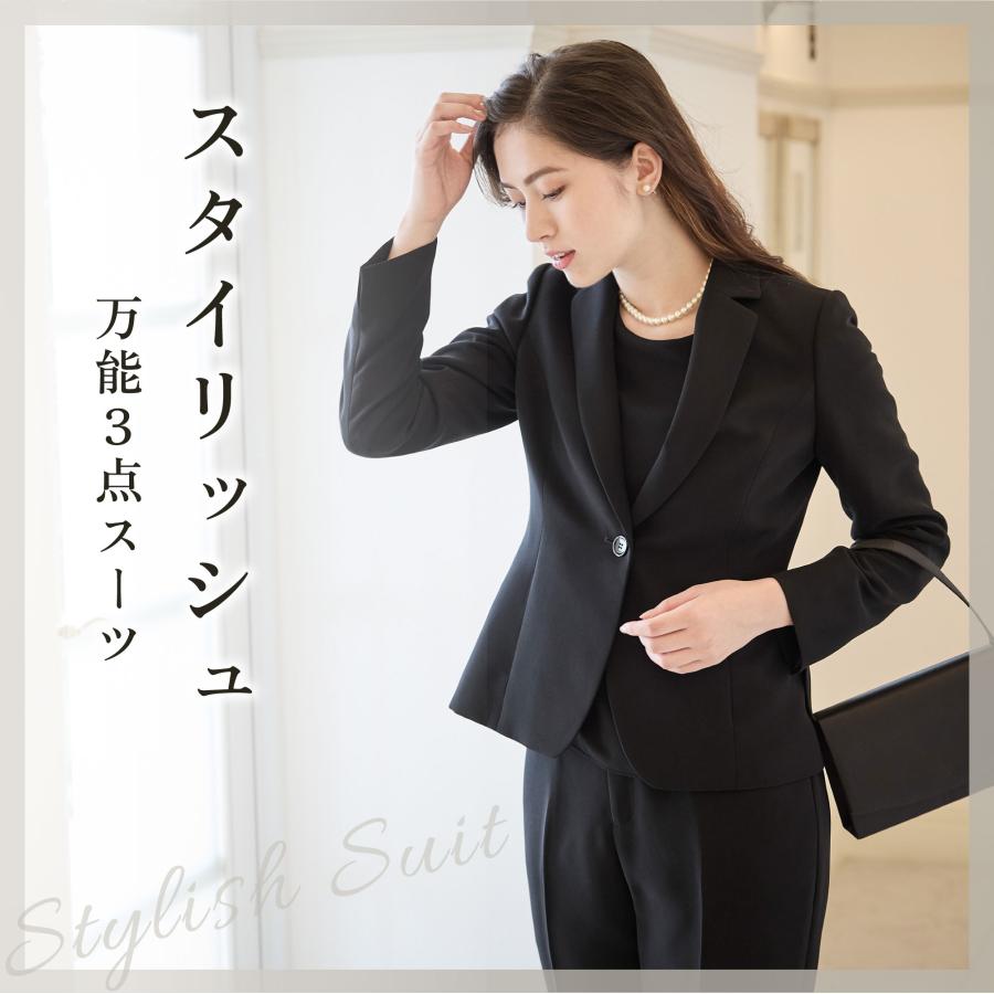 喪服 レディース ブラックフォーマル 3点セット 前開きワンピース