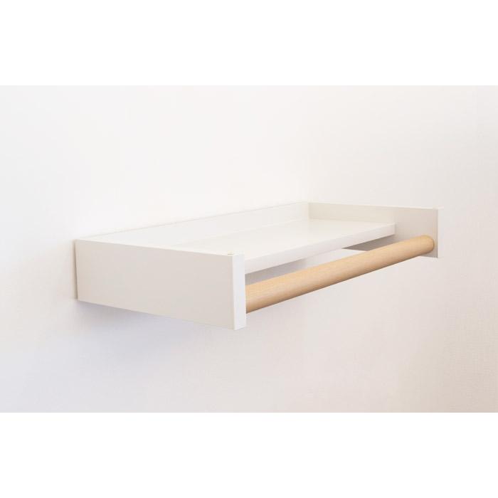 物干し 室内物干し 多目的シェルフ 壁付棚 Wally 540 ホワイト 白 バーチ ベージュ 幅540×高さ80×奥行262mm 1台 ...