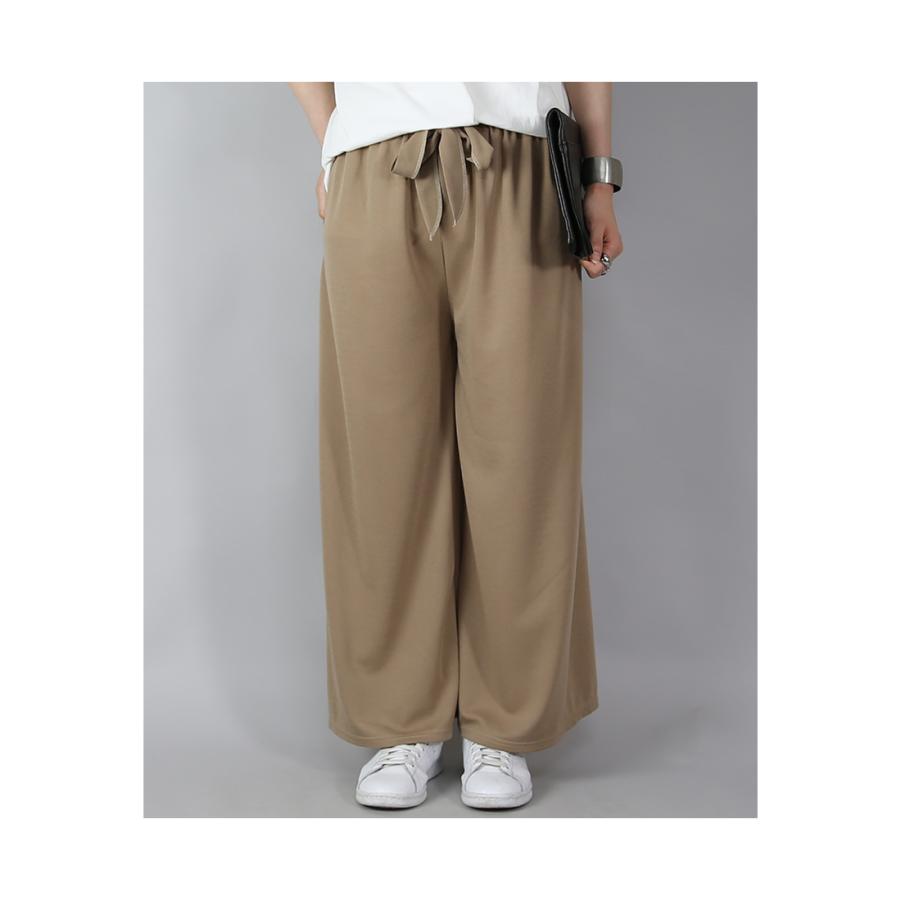 and it_ ワイドパンツ レディース ロング 春 夏 ボトムス 体型カバー 60代 50代 40代 30代 20代 黒 シンプル 無地 ウエストリボン きれいめ 上品 おしゃれ : アンド ...