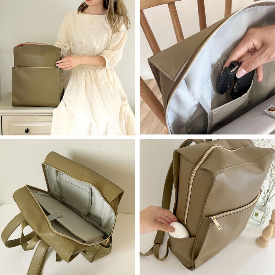 レディースリュック 通勤 通学 バック a4 pc きれいめ リュック オリーブ チョコレート 合皮 PUレザー 軽量 軽い リュックサック おしゃれ : andot - 通販 - Yahoo ...