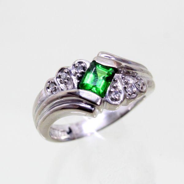 中古美品 18金WG グリーントルマリン 0.54ct ダイヤ 0.06ct リング 12号 : 安藤商事ヤフーショップ - 通販 - Yahoo!ショッピング