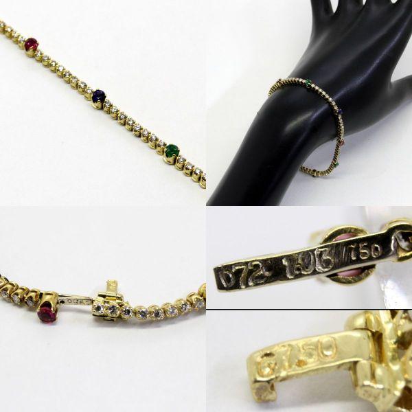 中古美品 18金 ダイヤ 1.03ct マルチストーン 0.72ct ブレスレット : 安藤商事ヤフーショップ - 通販 - Yahoo!ショッピング