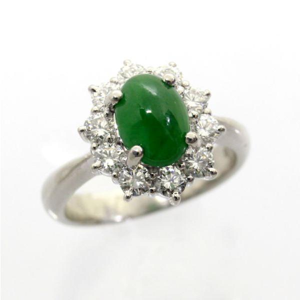 中古美品 プラチナ ヒスイ 1.49ct ダイヤ 0.72ct リング 10.5号 : 安藤商事ヤフーショップ - 通販 - Yahoo!ショッピング