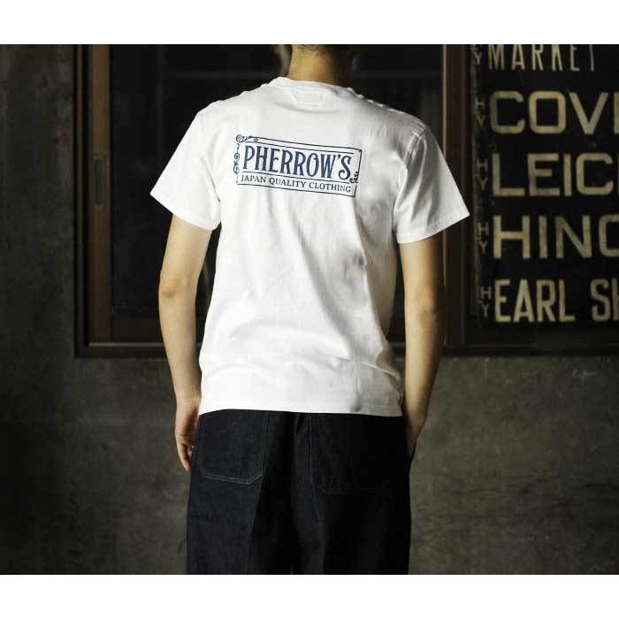 Pherrow's ポイント15倍 ネコポス送料200円 フェローズ PHERROW'S Tシャツ PHERROWS ロゴ ポケT プリントT LOGO PRINT T-SHIRTS (22S ...