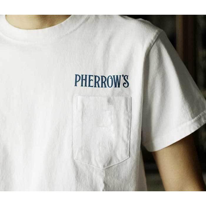Pherrow's ポイント15倍 ネコポス送料200円 フェローズ PHERROW'S Tシャツ PHERROWS ロゴ ポケT プリントT LOGO PRINT T-SHIRTS (22S ...