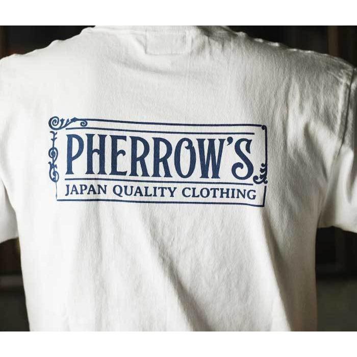 Pherrow's ポイント15倍 ネコポス送料200円 フェローズ PHERROW'S Tシャツ PHERROWS ロゴ ポケT プリントT LOGO PRINT T-SHIRTS (22S ...