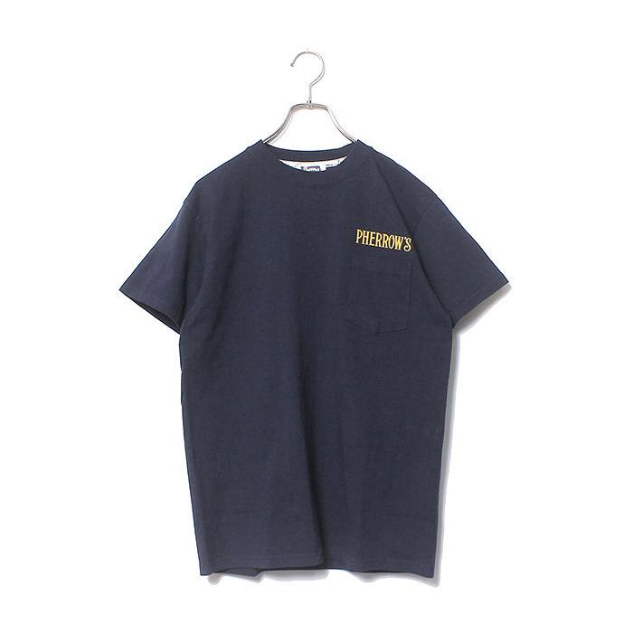 Pherrow's ポイント15倍 ネコポス送料200円 フェローズ PHERROW'S Tシャツ PHERROWS ロゴ ポケT プリントT LOGO PRINT T-SHIRTS (22S ...