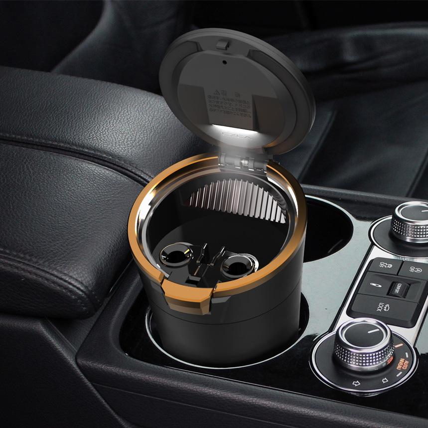 ED-252 星光産業 EXEA エクセア ソーラーライトアッシュ CP 多機能灰皿 車載用灰皿 ブロンズ 灰づまり自動クリーニング消火穴 テーパードデザイン : exea-ed252 ...