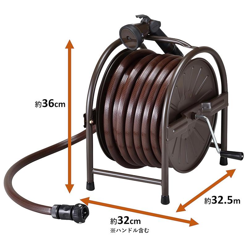 GREEN LIFE HR-S20D(BR) GREENLIFE グリーンライフ スチールホースリール 20m 大水量ノズル付き ブラウン : アンドライブ - 通販 - Yahoo!ショッピング