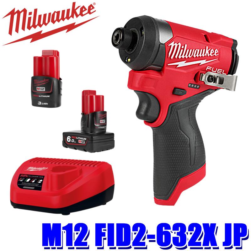 Milwaukee M12 FID2-632X JP milwaukee ミルウォーキー FUEL インパクトドライバー 6.0Ah＆3.0Ahキット 最大ボルト径M14mm 12V ...